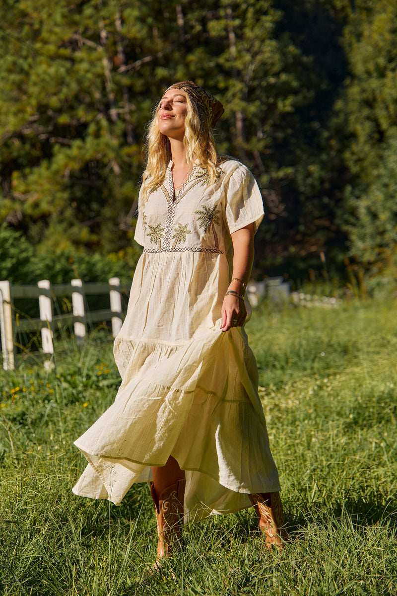 Juliet Maxi Palm Embroidery (Outlet - Final Sale) – Naudic